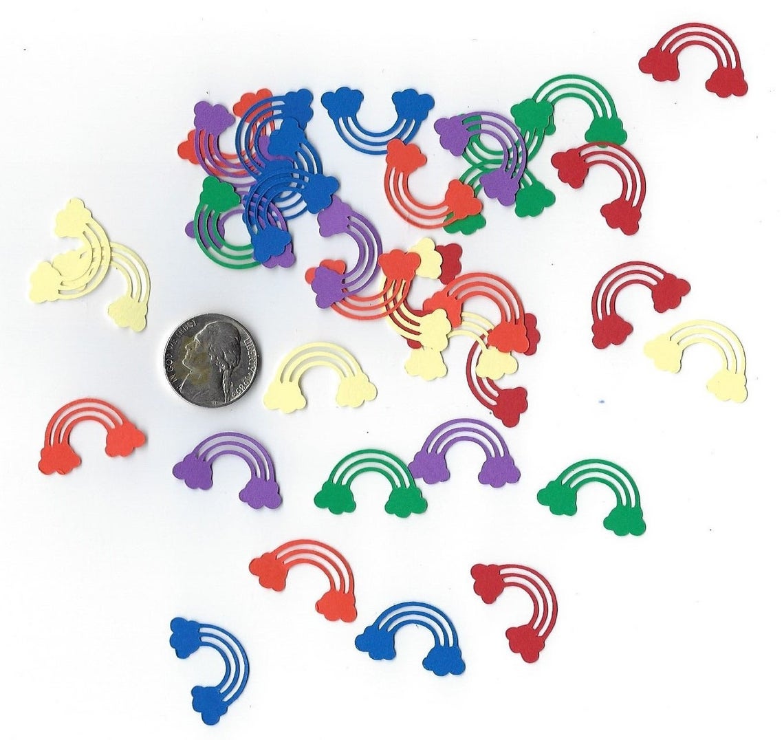 Rainbow Confetti Table Scatter 100 Rainbows Rainbow - Etsy