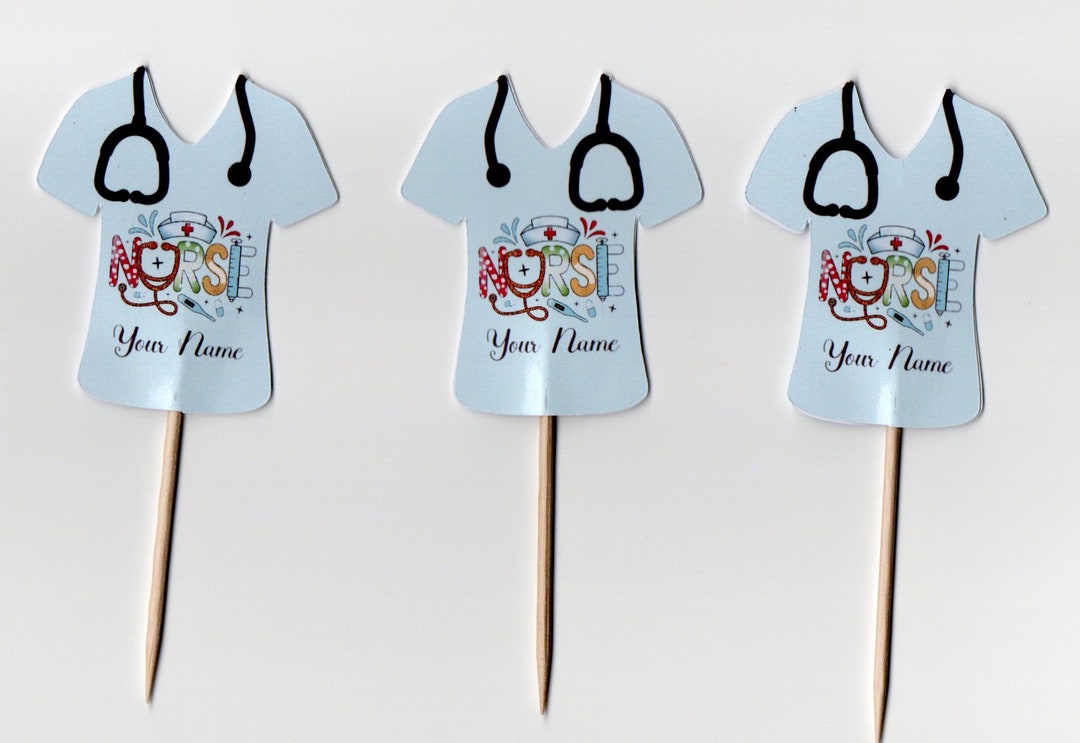 12 Nurse Scrub, Nursing Scrub Party Picks - Cupcake Topper -medical ...