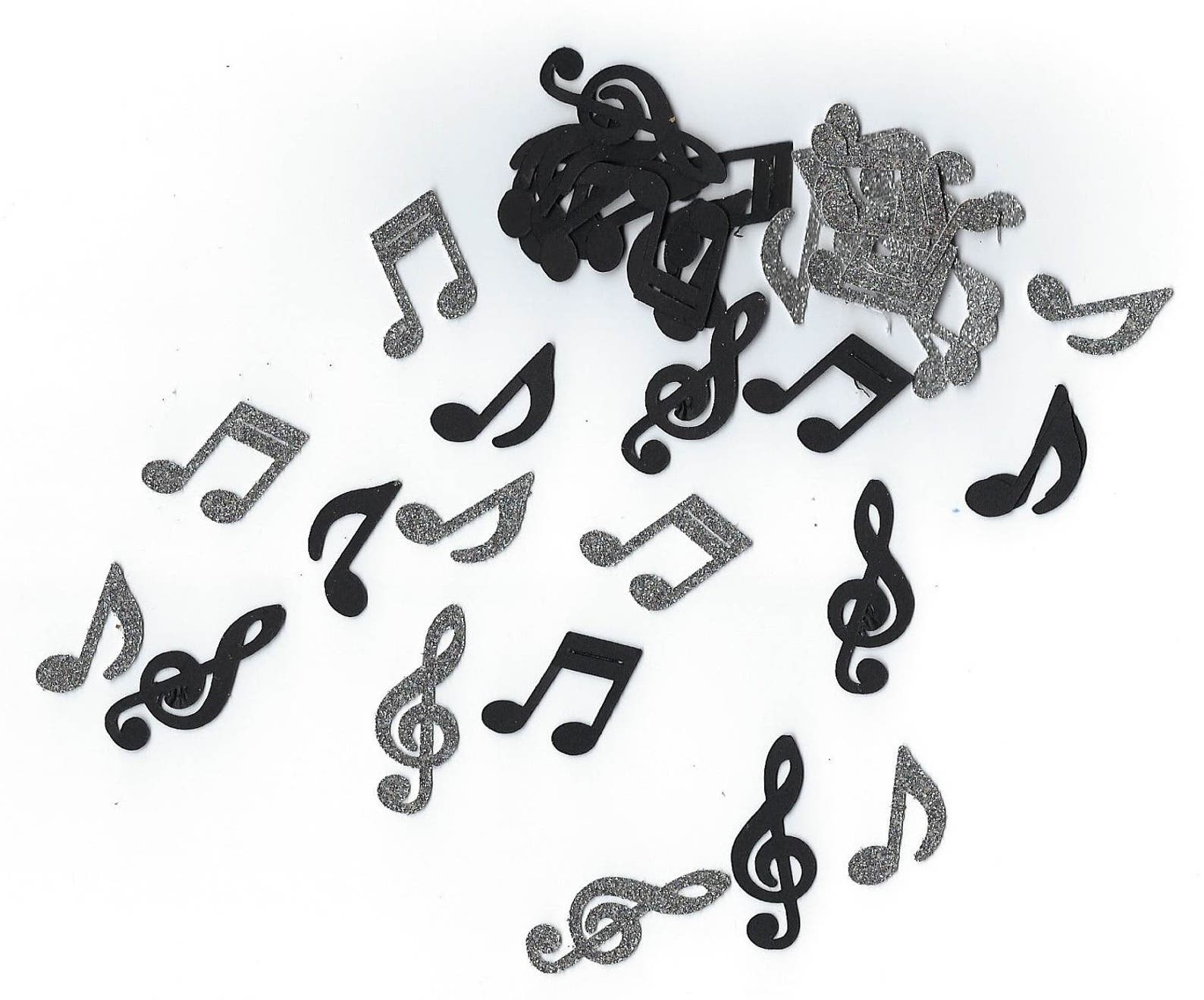 Music Notes- Black and Silver- Confetti- Birthday- Party- Die Cut ...