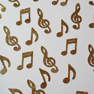 Gold Glitter - Music Notes- Confetti- Birthday- Party- Die Cut Confetti ...