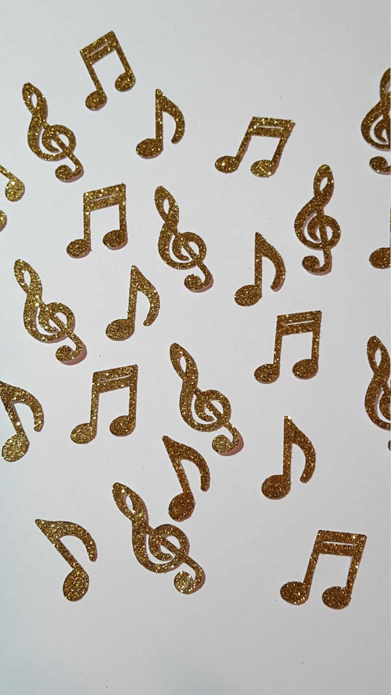 Gold Glitter Music Notes Confetti Birthday Party Die Cut - Etsy