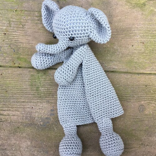 Elephant Security Blanket Crochet Baby Blanket Plush Pattern - Etsy