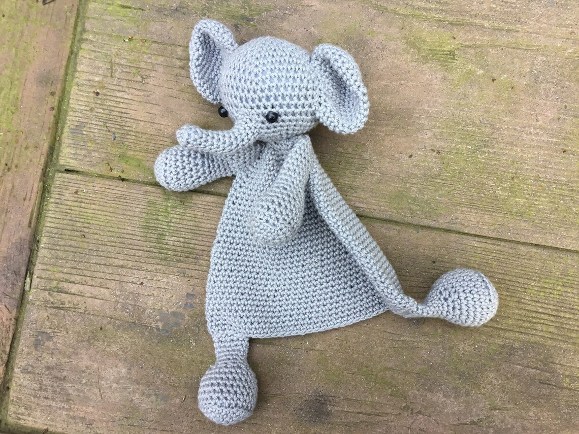 Elephant Security Blanket Crochet Baby Blanket Plush Pattern - Etsy Israel