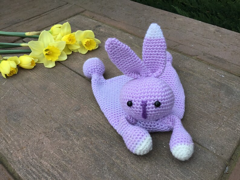 Rabbit Security Blanket Plush Baby Amigurumi Easter Bunny | Etsy