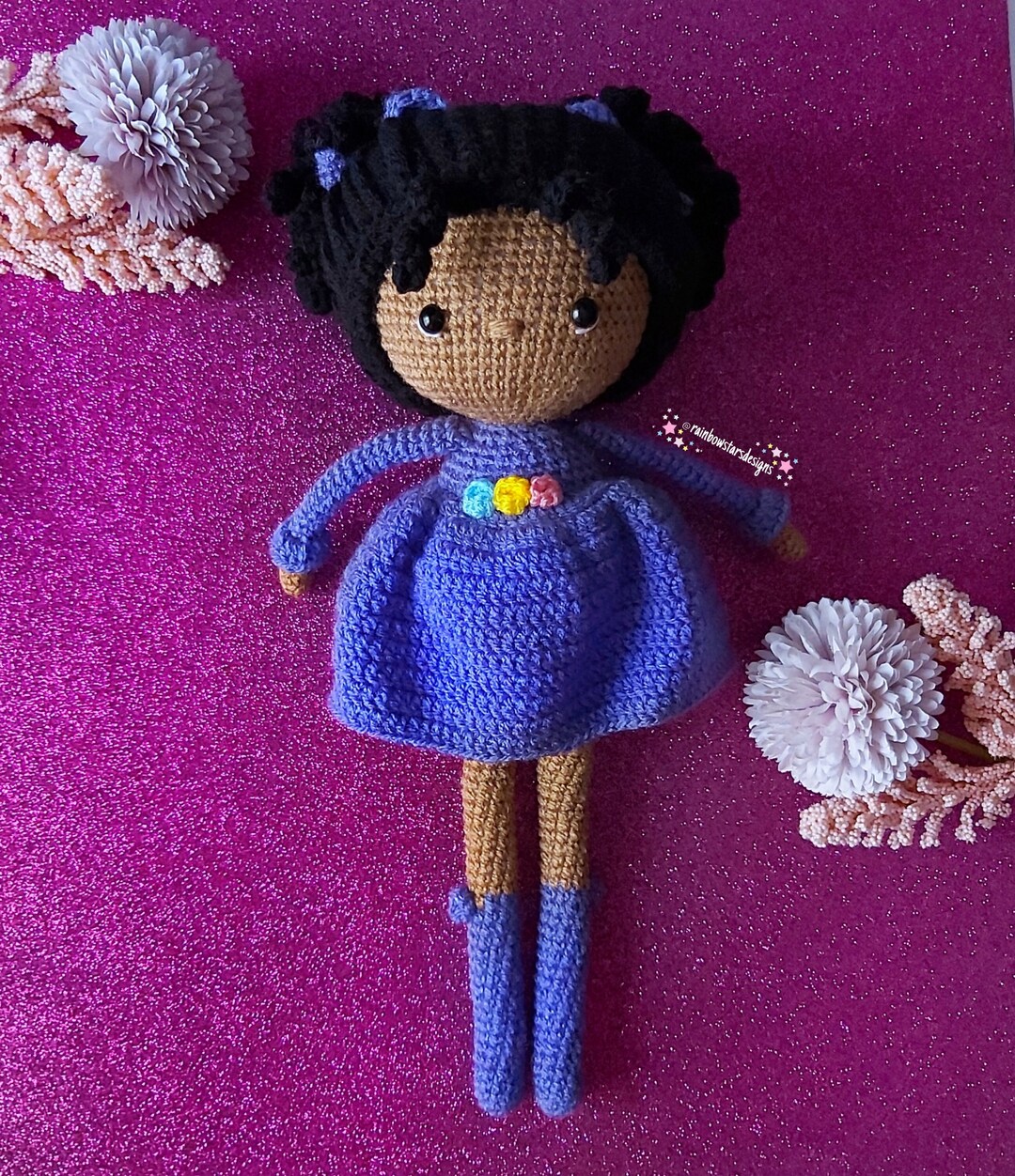 Keesha Adorable Floral Doll - Birthday Gift, Afro Doll, Doll, Amigurumi ...