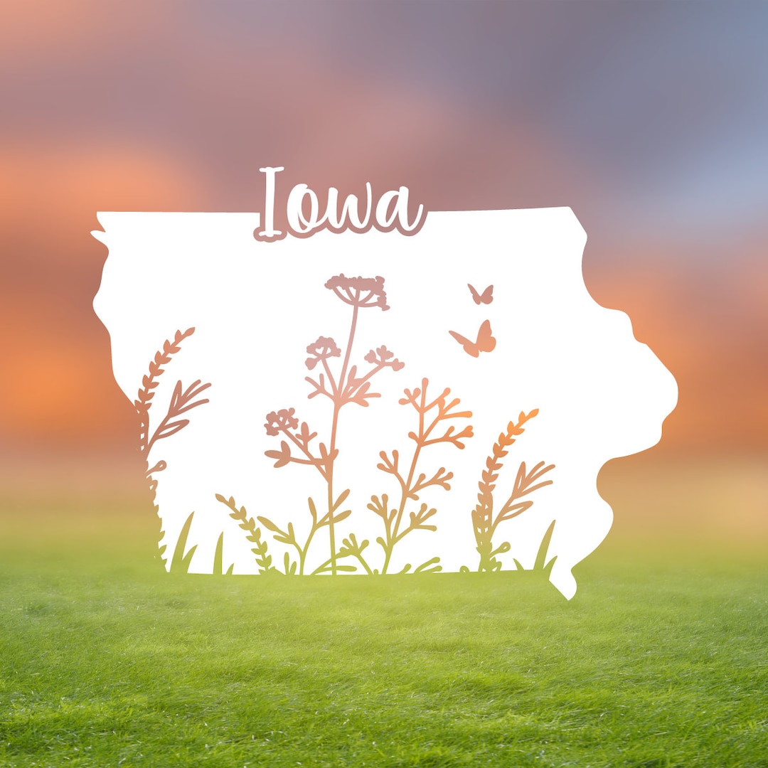 Iowa Decal, IA State Vinyl Sticker, Waterproof Sticker, Car Decal ...