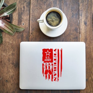 US ARMY Veteran American Flag Decal, US Flag Vinyl Decal, Waterproof ...