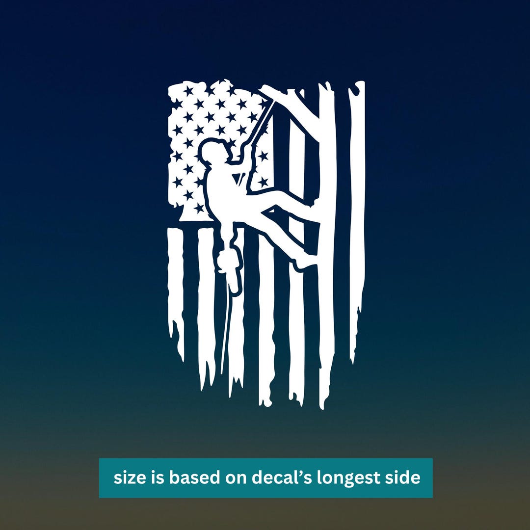 Tree Trimmer Decal, Tree Trimmer Flag Decal, Waterproof Vinyl Sticker ...