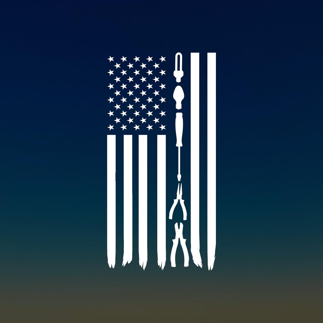 Electrician Flag Decal, Electrician Tools Flag Decal, Waterproof Vinyl ...