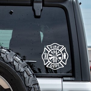 Fire Dept. Decal, Firefighter Decal, Waterproof Vinyl Sticker, Car ...