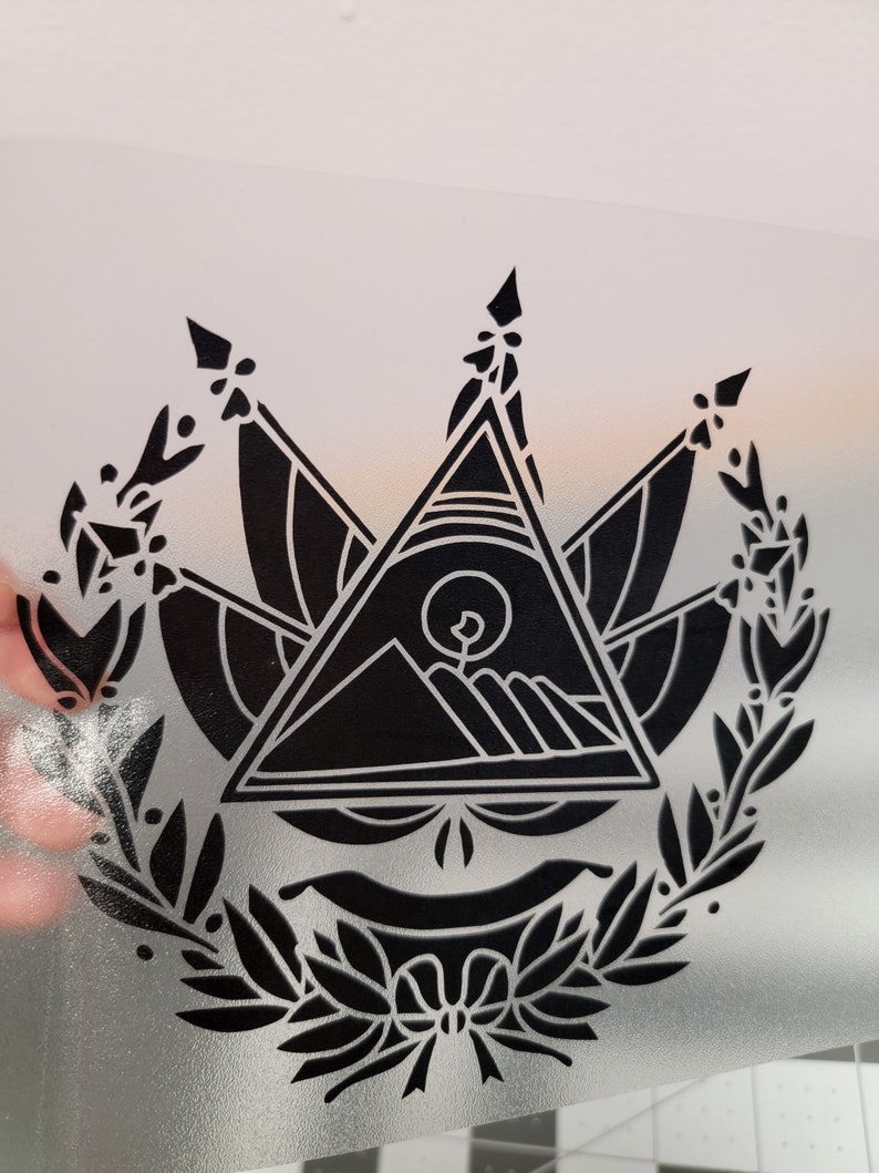 El Salvador Logo Flag Decal, El Salvador Escudo Sticker, Waterproof ...