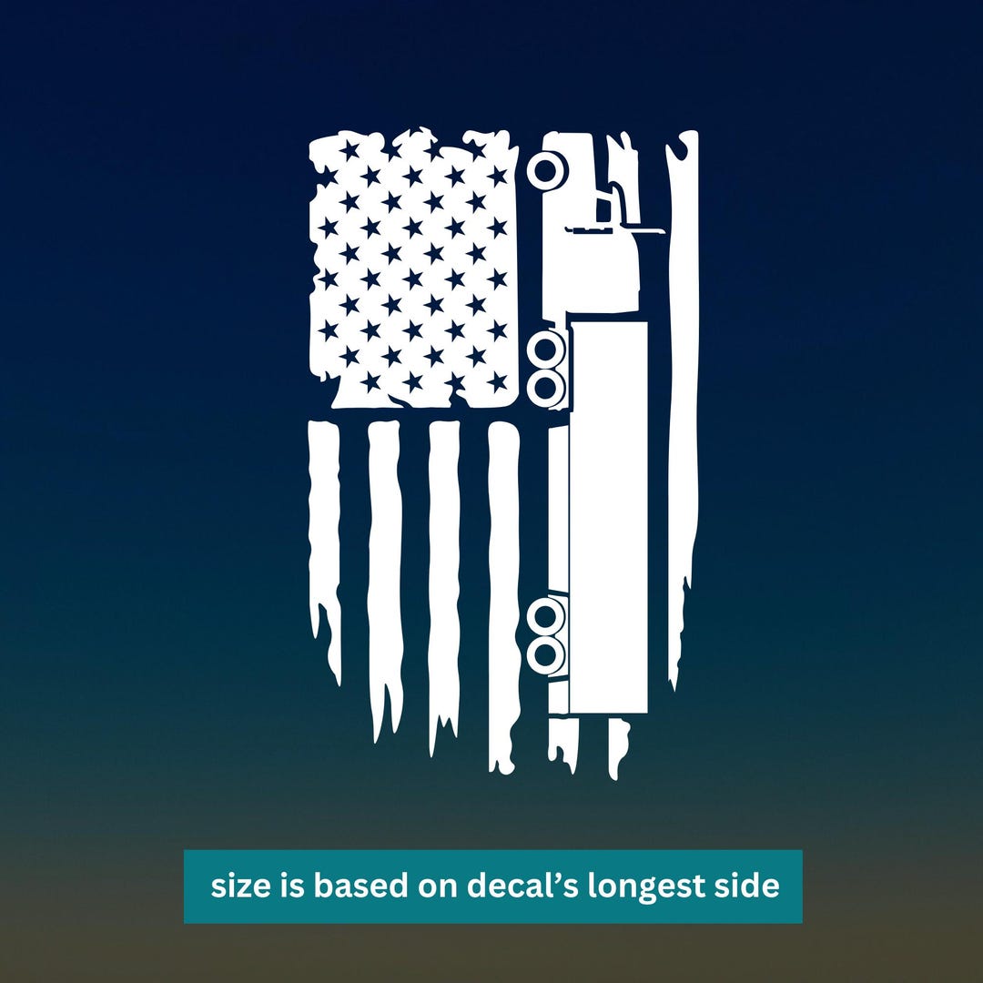 Truck Driver Decal, US Truck Driver Flag Decal, Waterproof Vinyl ...