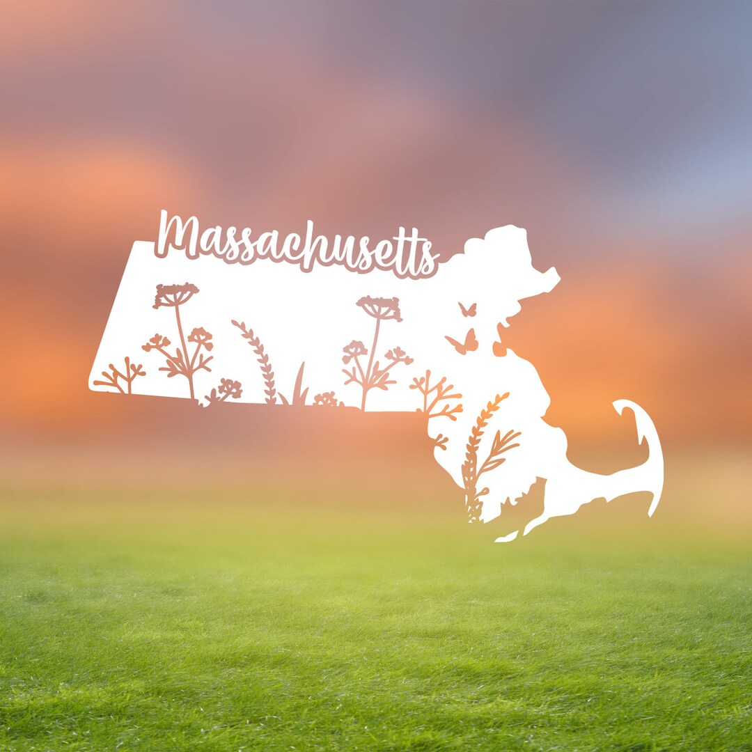 Massachusetts Decal, MA State Vinyl Sticker, Waterproof Sticker, Car ...