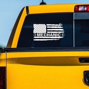 Mechanic American Flag Decal, Wrench Flag Decal, Waterproof Vinyl ...
