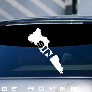 Sinaloa Mexico Vinyl Decal, Sinaloa Map Vinyl Sticker, Waterproof Vinyl ...