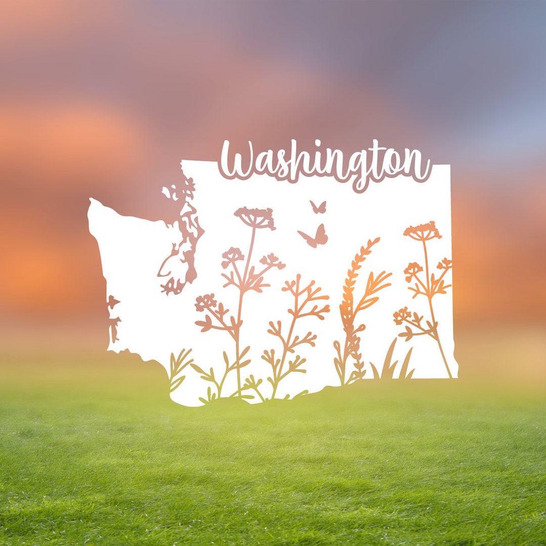 Washington Decal, WA State Vinyl Sticker, Waterproof Sticker, Car Decal ...