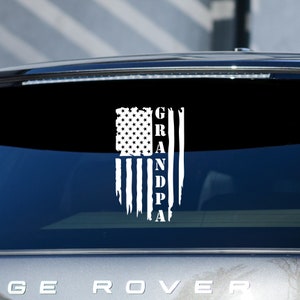 Grandpa American Flag Decal, Waterproof Vinyl Sticker, Father's Day ...