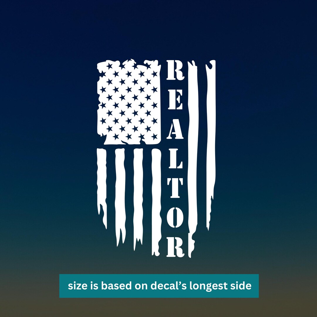 Realtor Flag Decal, Realtor Decal, Waterproof Vinyl Sticker, Car Decal ...