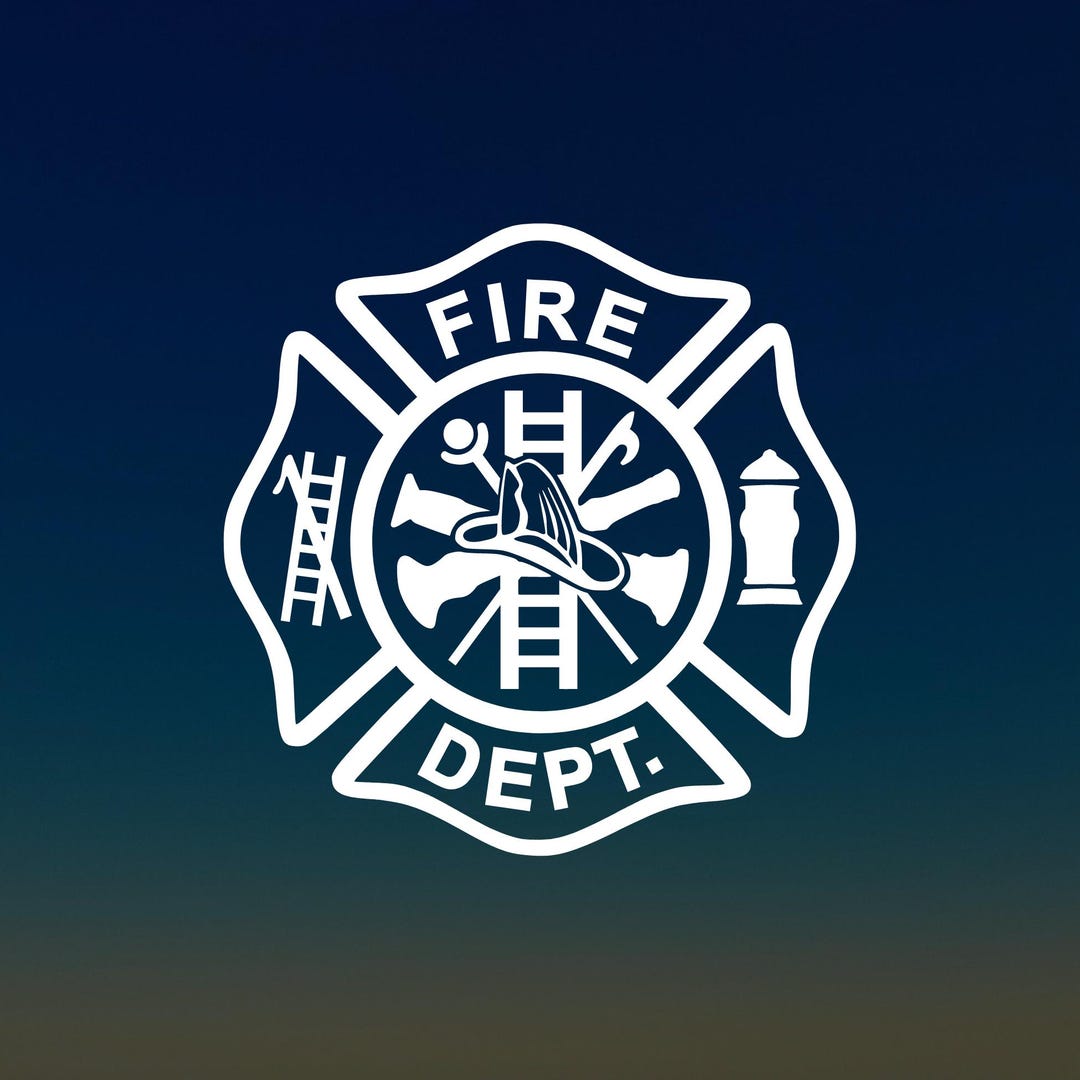 Fire Dept. Decal, Firefighter Decal, Waterproof Vinyl Sticker, Car ...