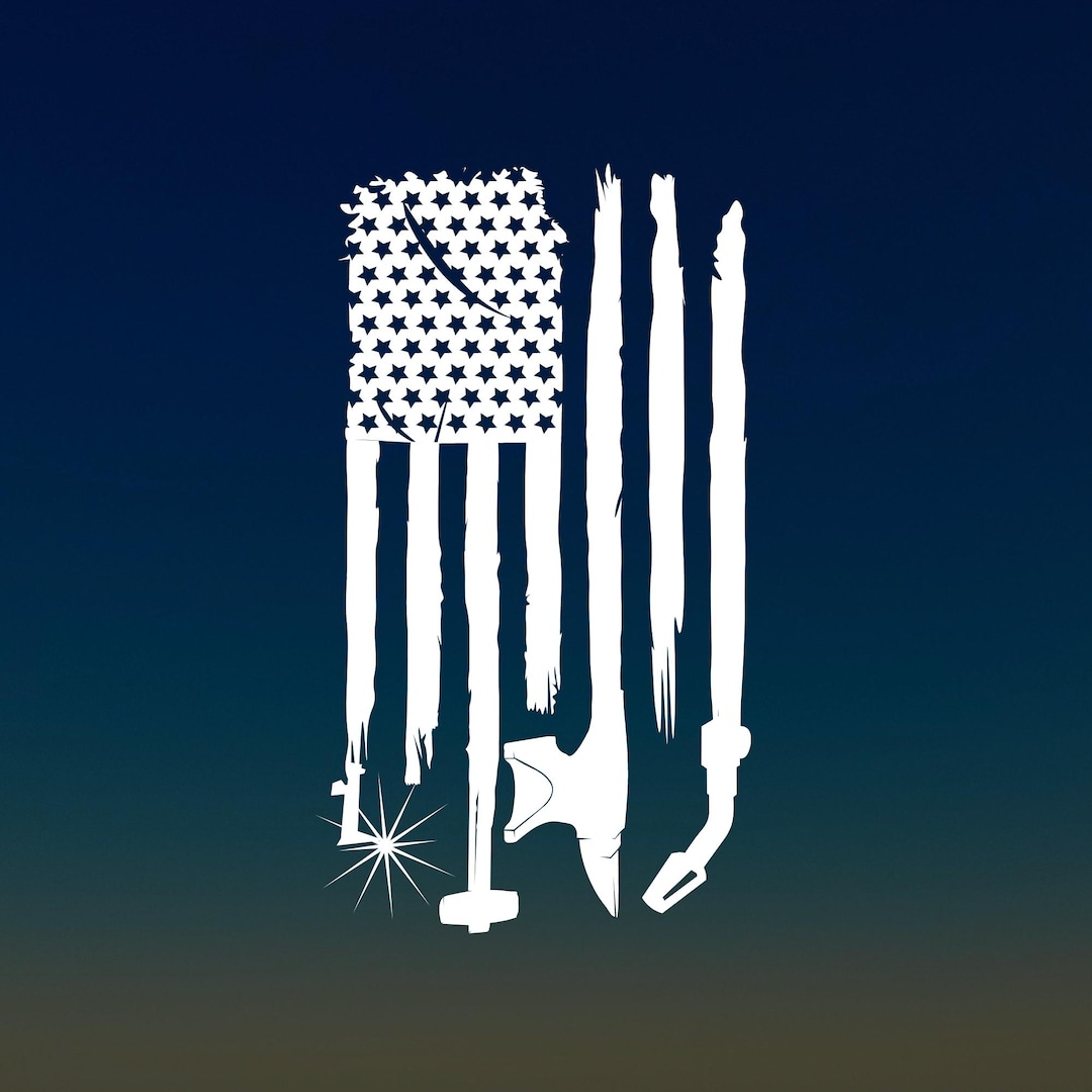 Welder Flag Decal, Welder Tools Decal, Waterproof Vinyl Sticker, Car ...