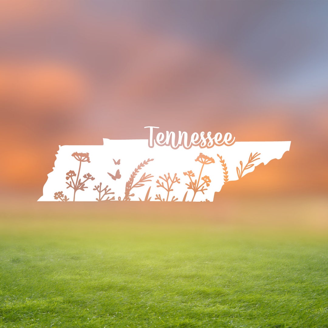 Tennessee Decal, TN State Vinyl Sticker, Waterproof Sticker, Car Decal ...