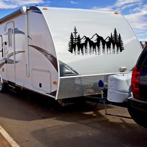 Mountains Decal for RV Camper, Waterproof RV Decal, Mountains Camping ...