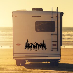 Mountains Decal for RV Camper, Waterproof RV Decal, Mountains Camping ...