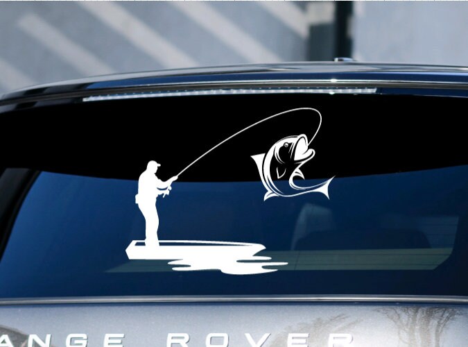 Fishing Vinyl Decal Man Fishing Vinyl Sticker Waterproof - Etsy
