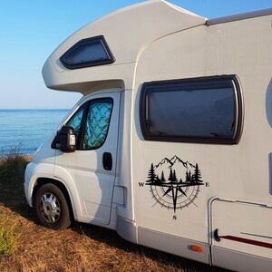 Compass Decal for RV Camper, Waterproof RV Decal, Mountains Camping ...
