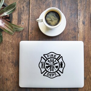 Fire Dept. Decal, Firefighter Decal, Waterproof Vinyl Sticker, Car ...