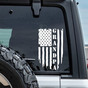 Grandpa American Flag Decal, Waterproof Vinyl Sticker, Father's Day ...