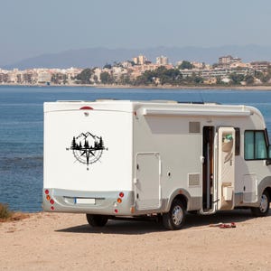 Compass Decal for RV Camper, Waterproof RV Decal, Mountains Camping ...