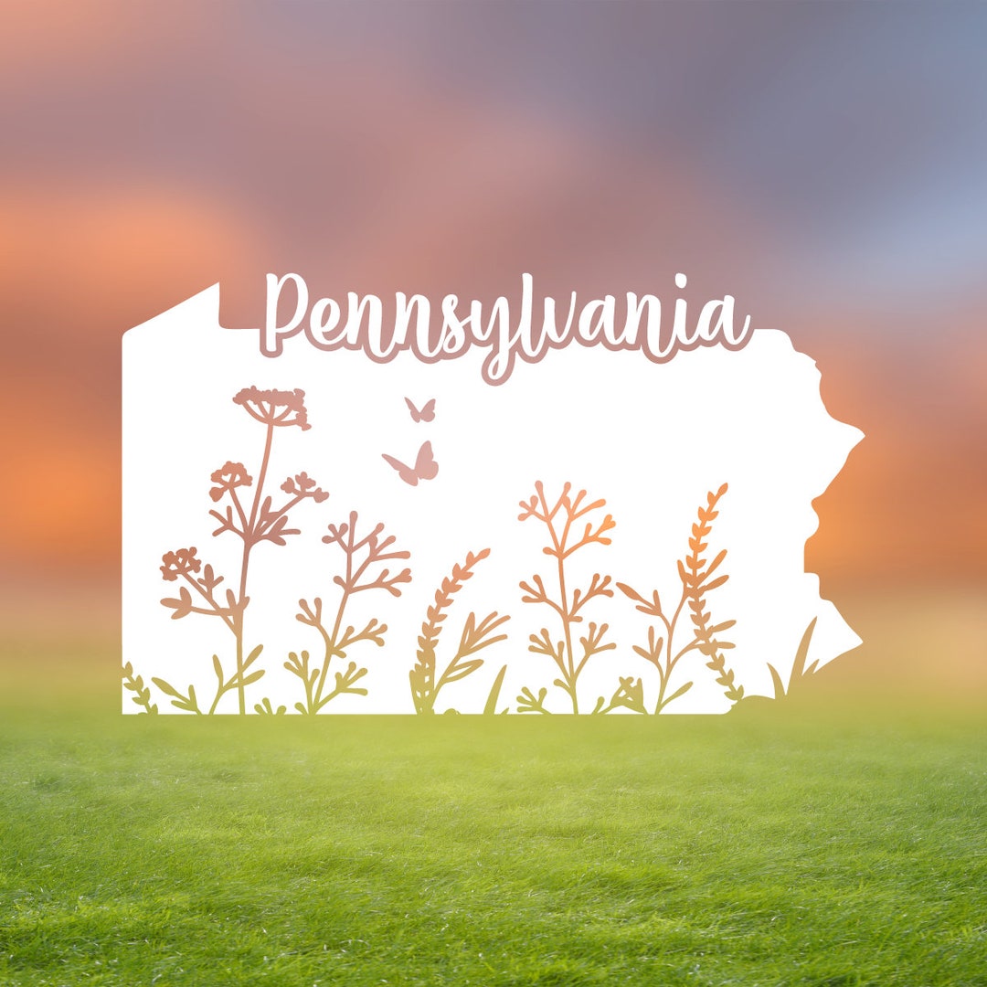 Pennsylvania Decal, PA State Vinyl Sticker, Waterproof Sticker, Car ...