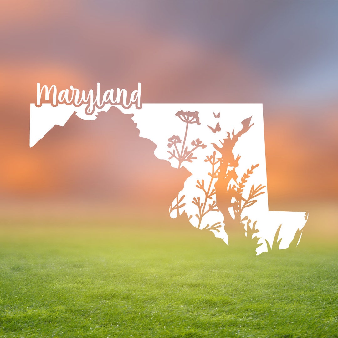 Maryland Decal, MD State Vinyl Sticker, Waterproof Sticker, Car Decal ...