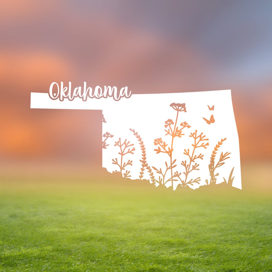 Oklahoma Decal, OK State Vinyl Sticker, Waterproof Sticker, Car Decal ...