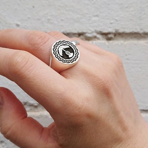 Scottish Thistle Signet Ring - Etsy