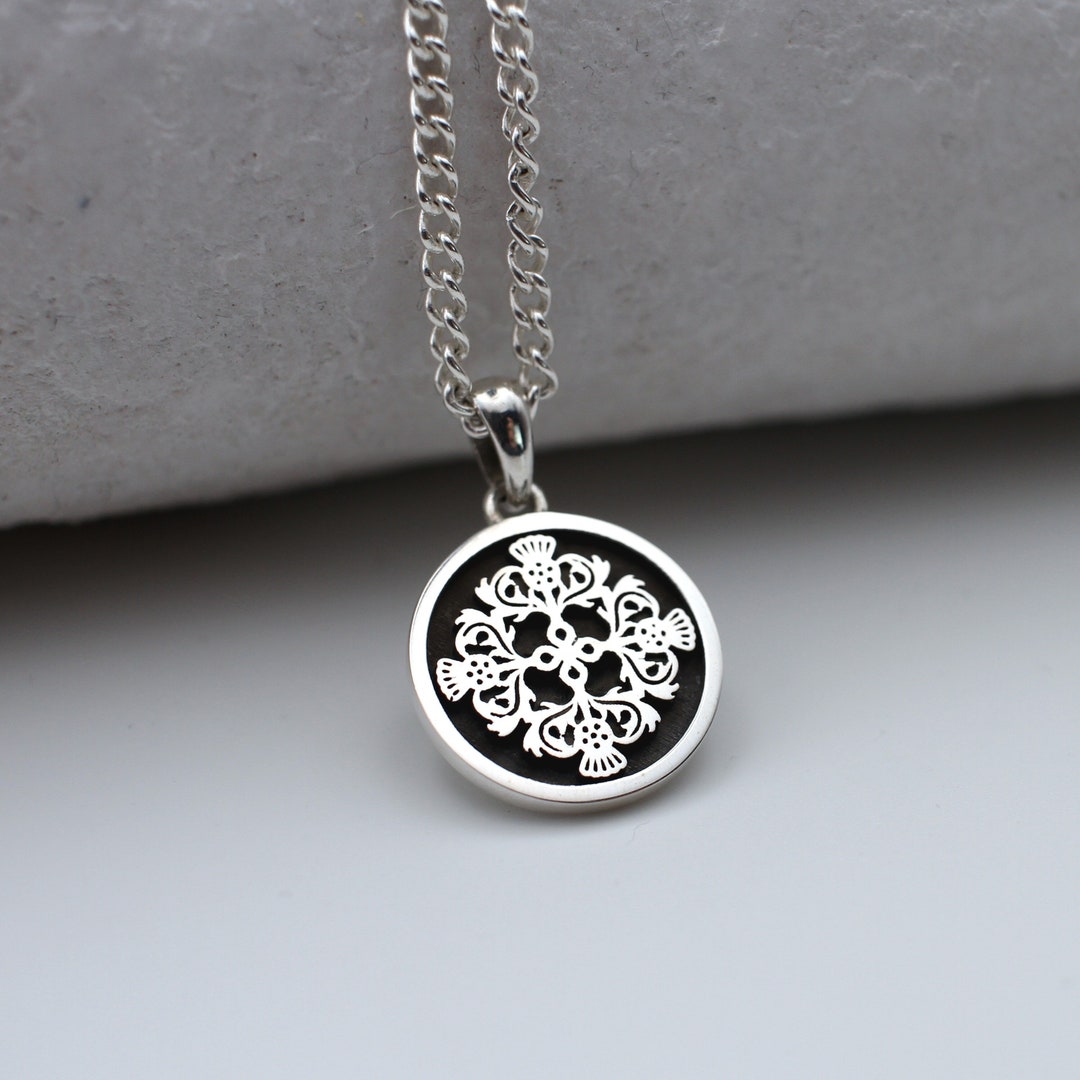 Scottish Thistle Pendant, Celtic Pendant, Thistle Medallion, Scottish ...