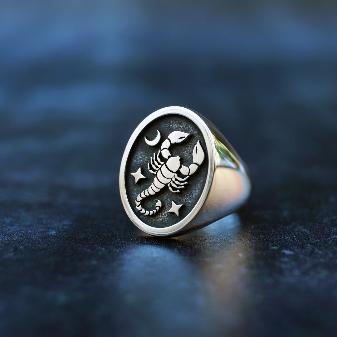 Scorpio Signet Astrology Zodiac Scorpion Ring - Etsy