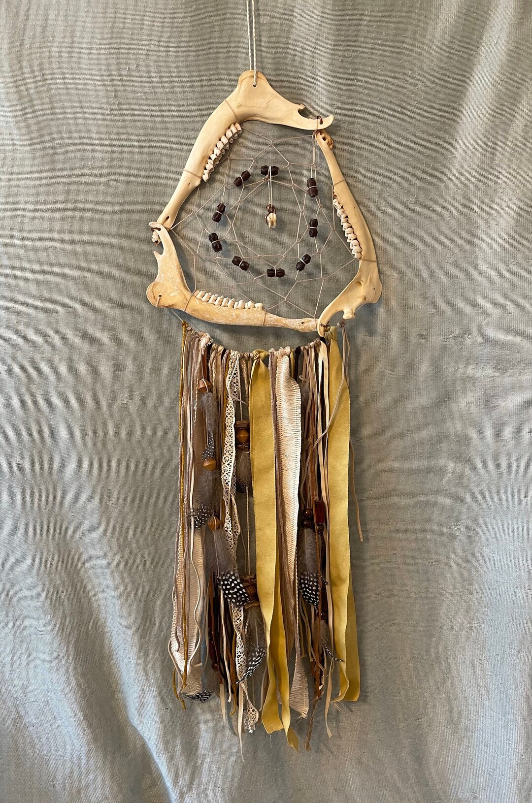 Deer Jaw Bone Dream Catcher, Handmade - Etsy