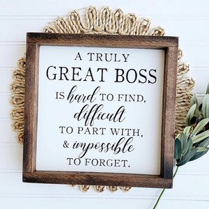 Great Boss Wood Sign, Boss Appreciation Gift, Office Decor for Manager ...