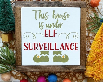 This House is Under House Surveillance Sign, Farmhouse Christmas Sign ...