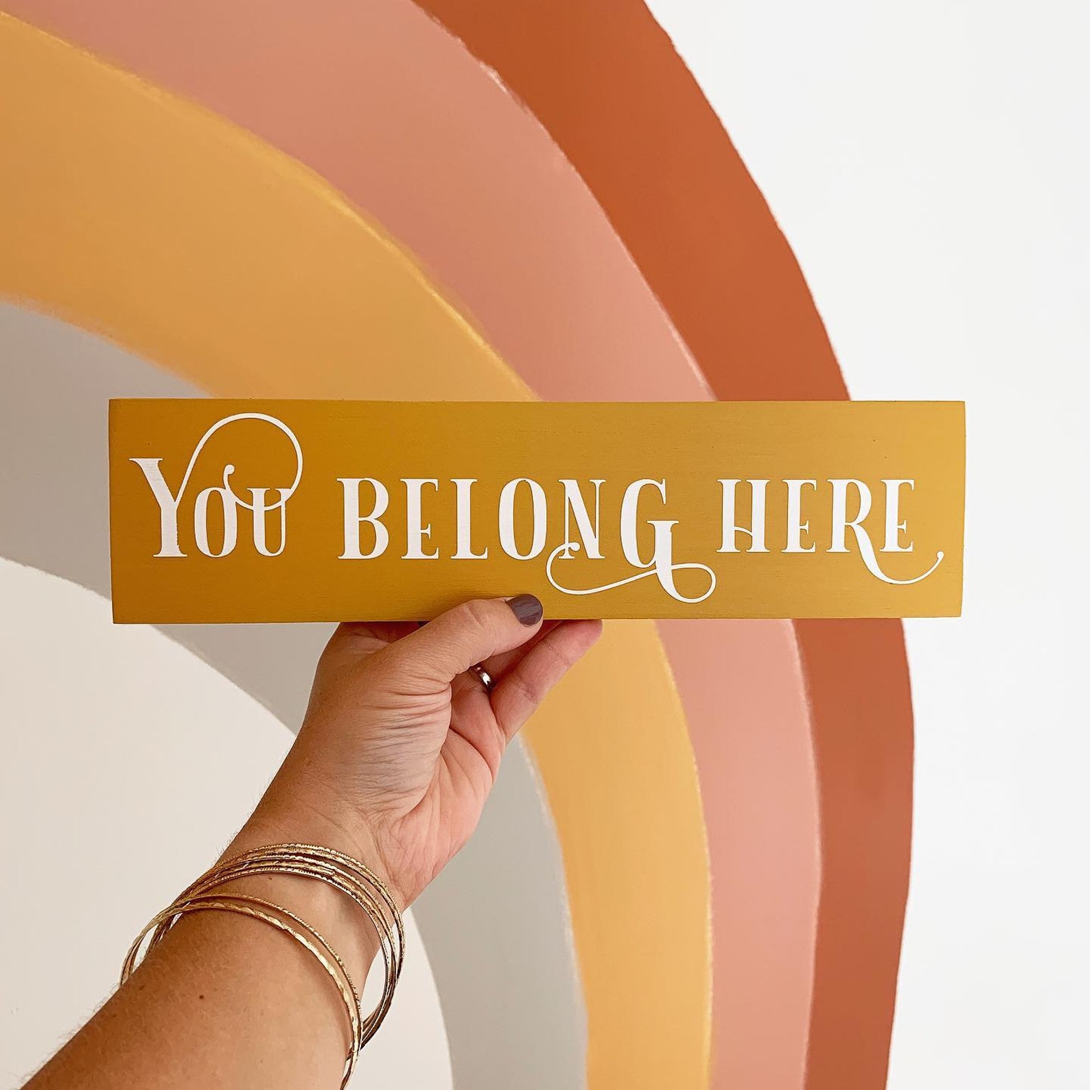 Christian Signs You Belong Here Mini Wood Sign Wooden | Etsy