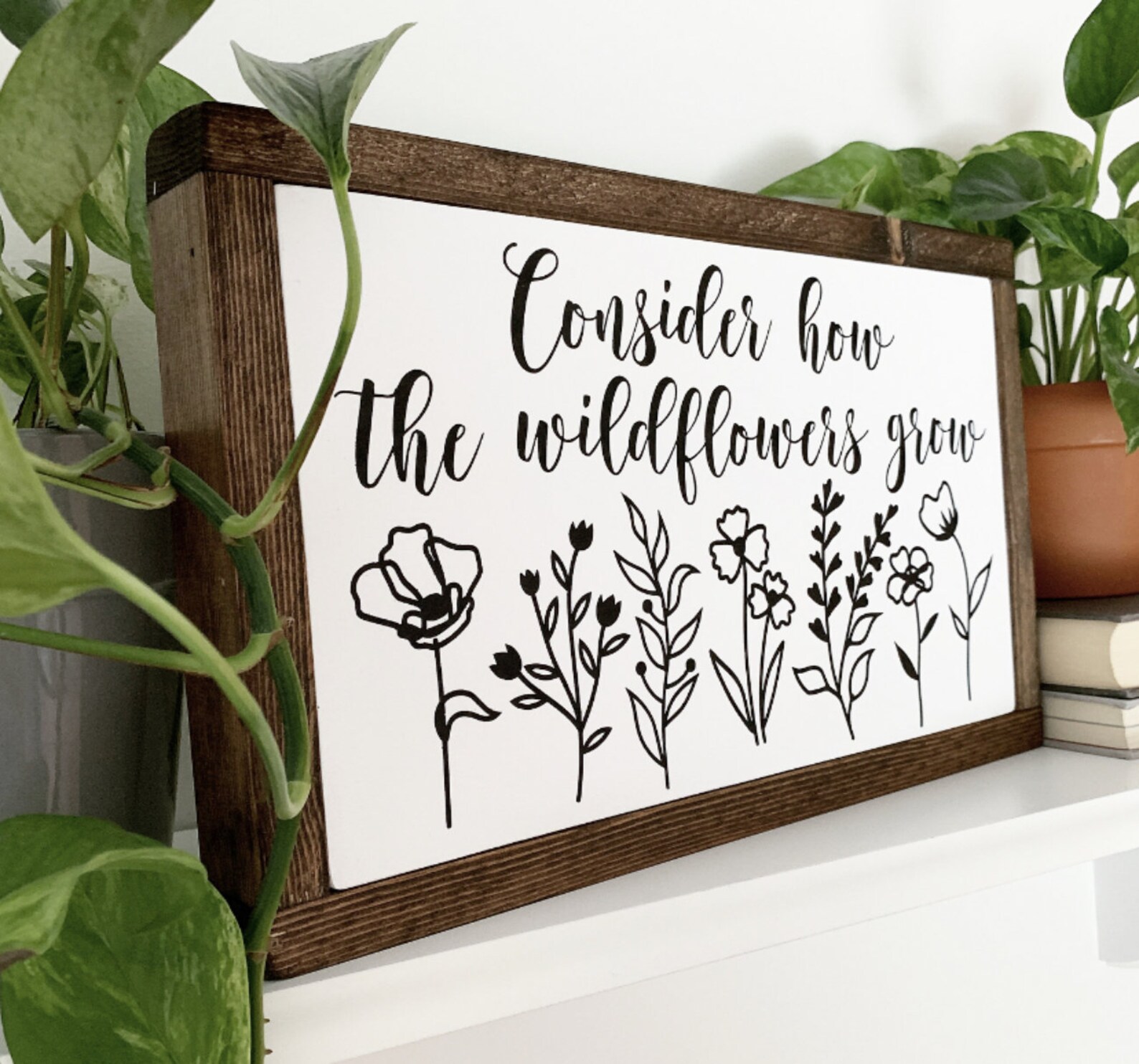 Consider How the Wildflowers Grow Framed Wood Sign Wildflower - Etsy UK