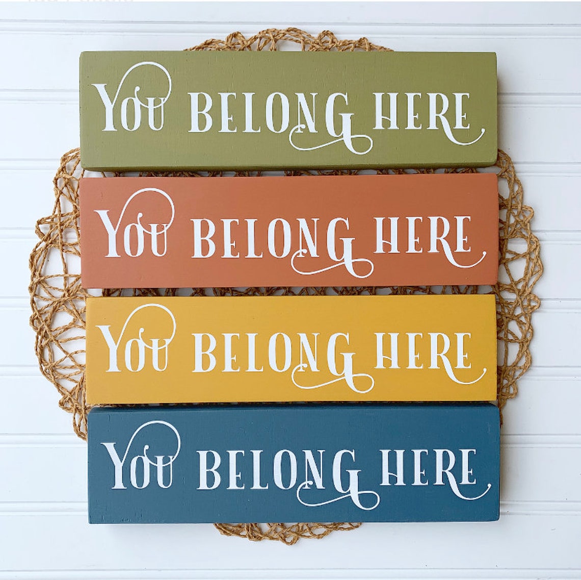 Christian Signs You Belong Here Mini Wood Sign Wooden | Etsy