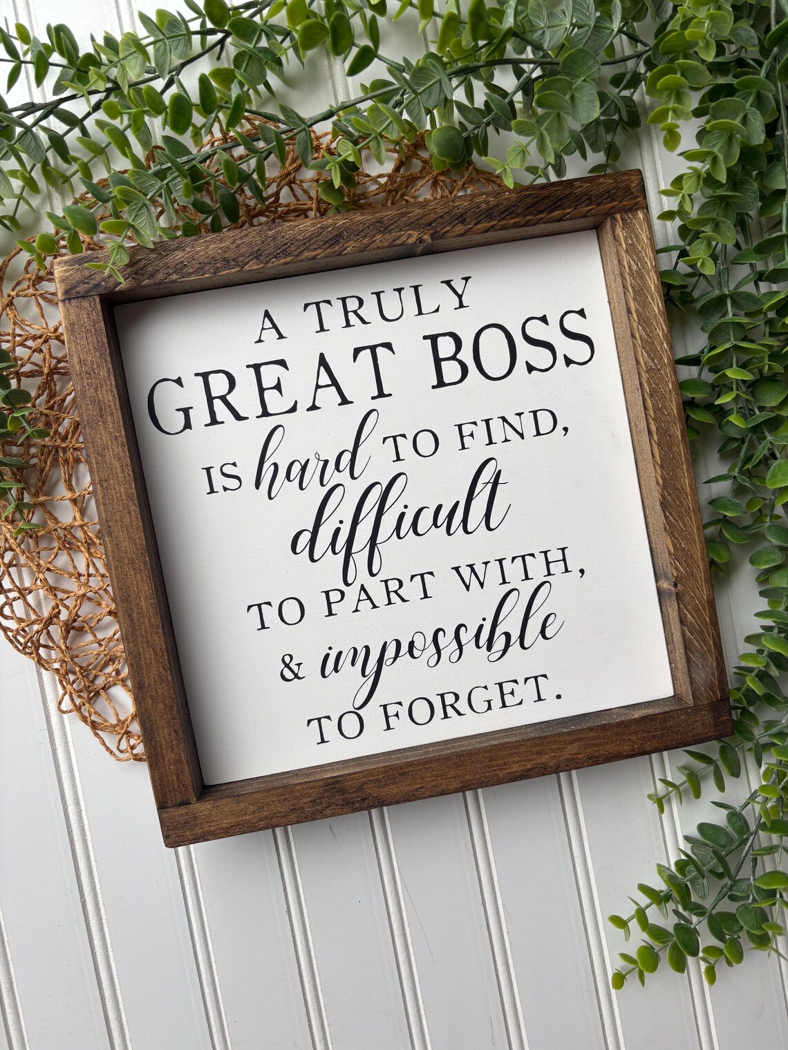 Great Boss Wood Sign, Boss Appreciation Gift, Office Decor for Manager ...