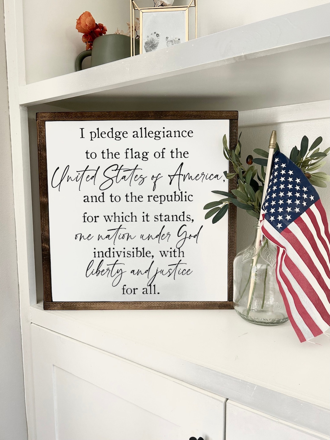 Pledge of Allegiance Wood Sign: Patriotic Americana Wall Art - Etsy