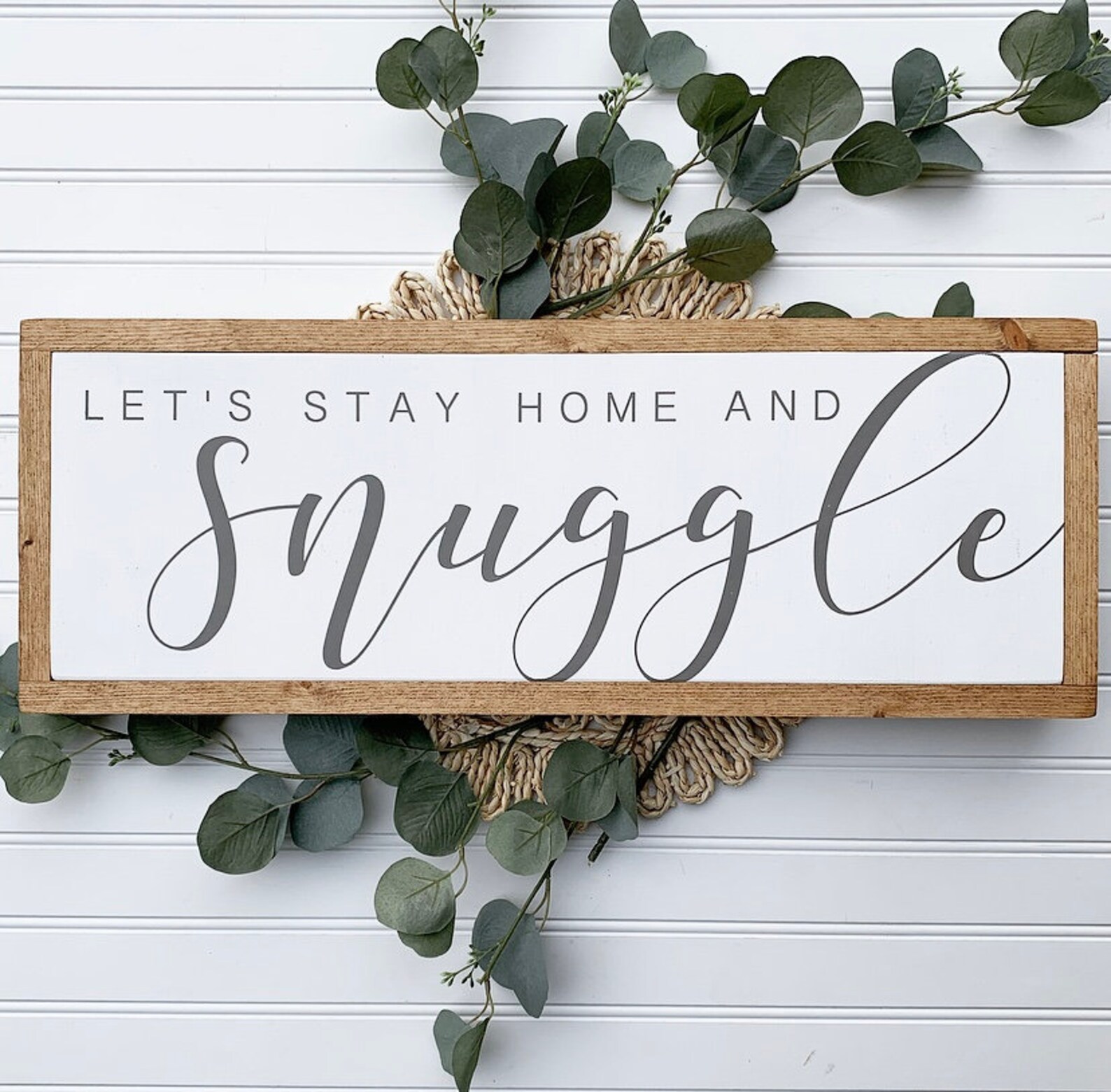 Let's Stay Home and Snuggle Wood Sign - Etsy