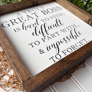 Great Boss Wood Sign, Boss Appreciation Gift, Office Decor for Manager ...