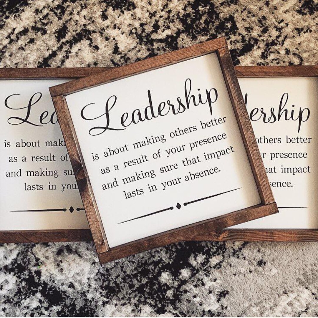 Leadership Quote Wood Sign - Office Decor - Retirement Gift - Boss Gift ...