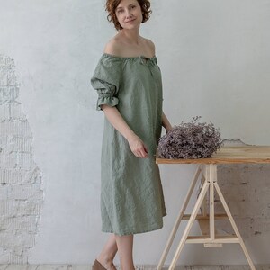 Linen Dress. Elegant Linen Dress Available in 30 Color. Comfy - Etsy